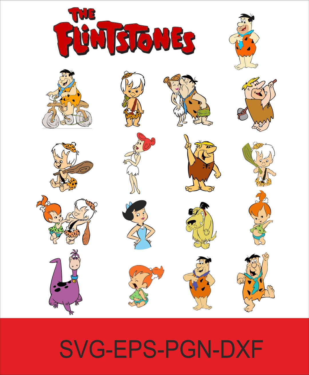The Flintstones SVG Bundle: Retro Cartoon Graphics (digital Art) - Etsy ...