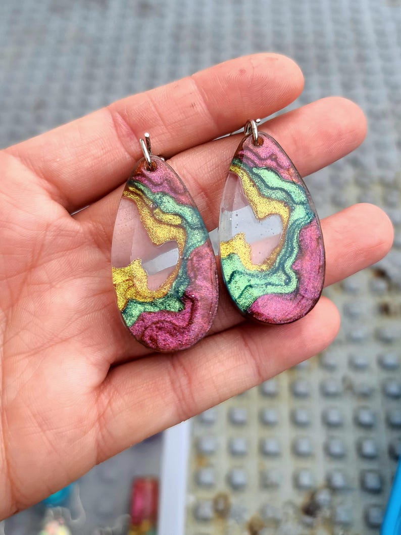 RESIN EARRINGS - Etsy