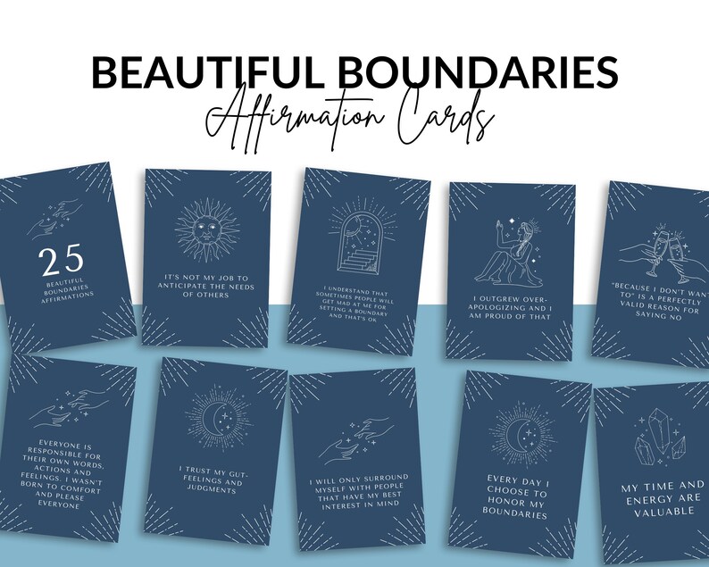 Beautiful Boundaries Affirmation Cards - Empowering Daily Reminders ...