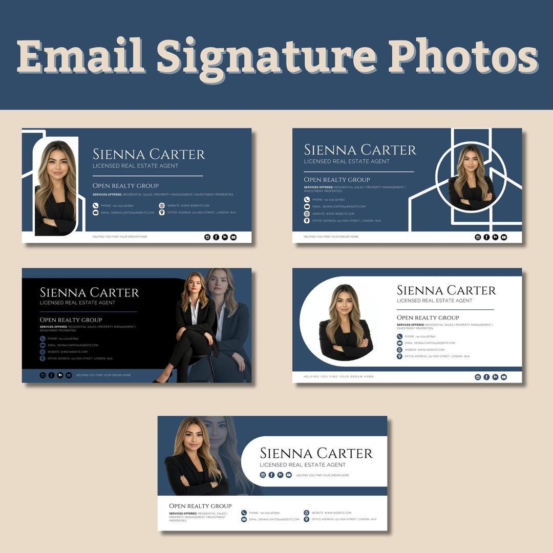 Professional Email Signature Template With Photo - Customizable Gmail ...