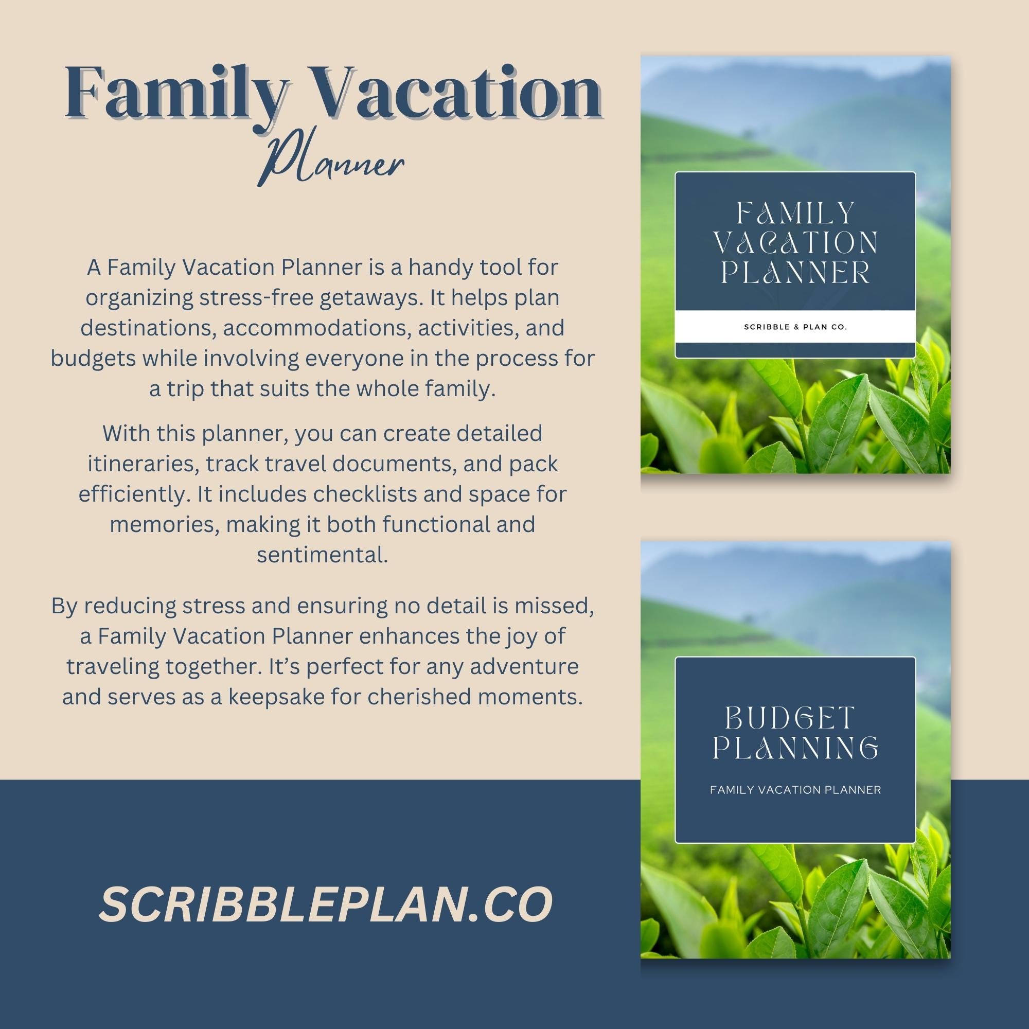 Family Vacation Planner - Travel Itinerary - Printable Trip Organizer ...