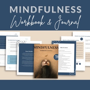 Mindfulness Workbook & Journal for Stress Relief, Self-care, Meditation ...