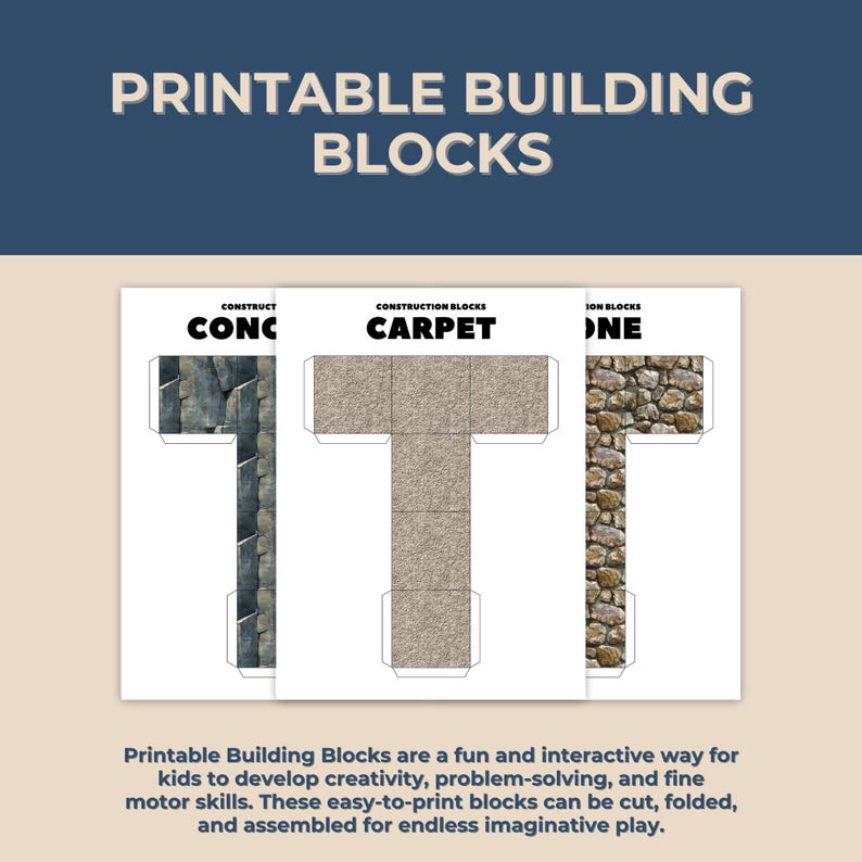 Printable Building Blocks | DIY Paper Block Templates for Kids - Etsy