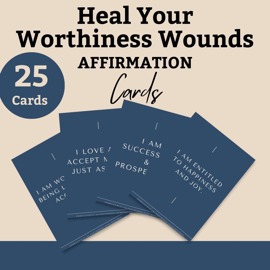 Heal Your Worthiness Wounds | Inspirational Affirmation Cards | Self ...