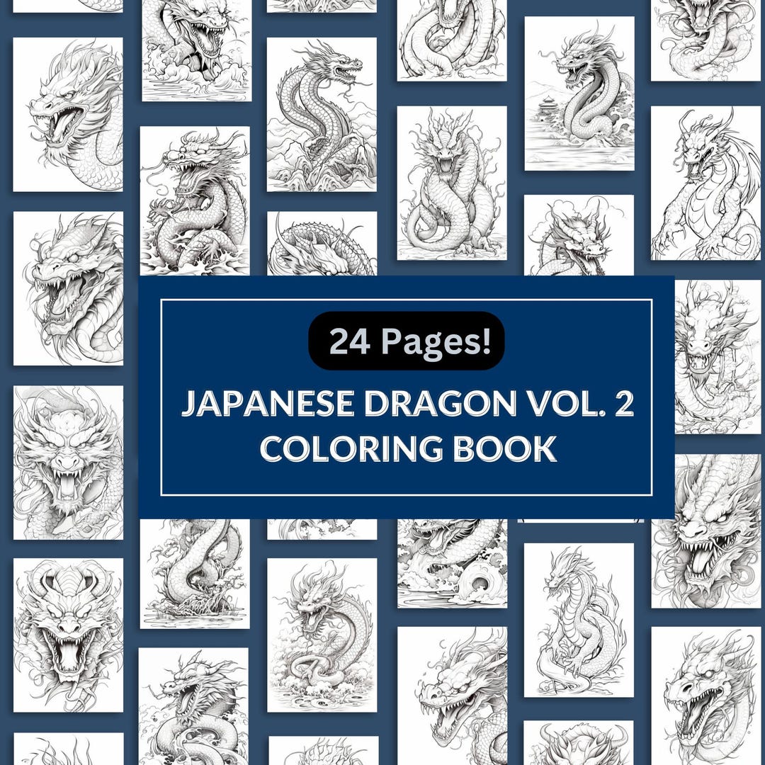 Japanese Dragons Vol. 2 Coloring Book - Mythical Dragon Designs for ...