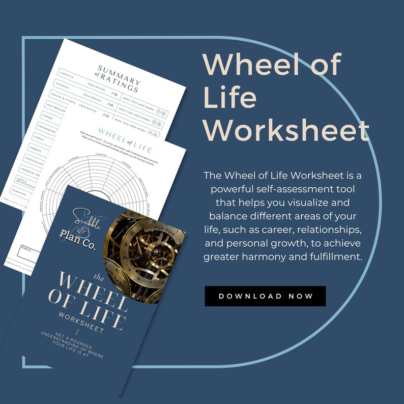 Wheel of Life Printable Worksheet: Self-discovery & Goal Setting Tool ...