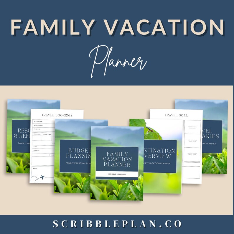 Family Vacation Planner - Travel Itinerary - Printable Trip Organizer ...