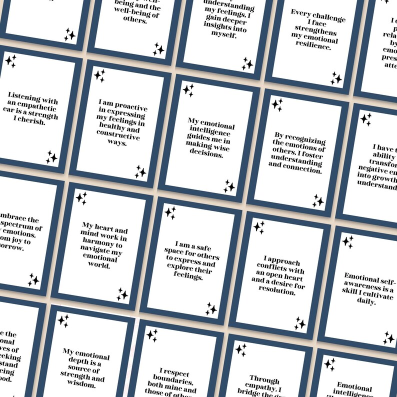 Emotional Intelligence Affirmation Cards | Growth Mindset | Mindfulness ...