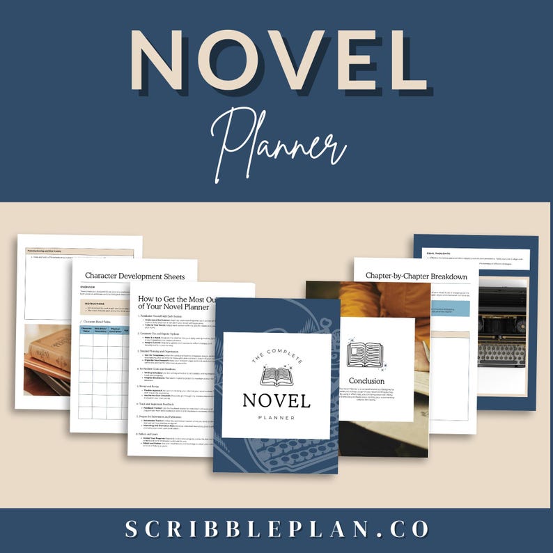 Printable Novel Planner - Writing Worksheets for Authors - Organize ...