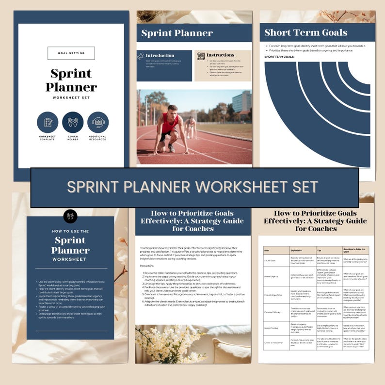 Sprint Planner - Printable Goal Tracker - PDF Goal Worksheet ...