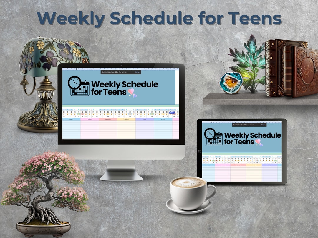 Weekly Planner for Teens: Editable Google Sheets Template, Study ...