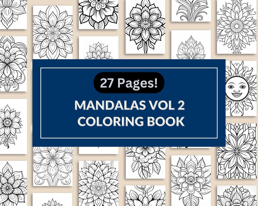Mandalas Vol 2 Coloring Book - Relaxing & Stress Relief Adult Coloring ...