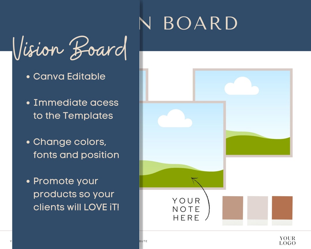 Vision Board Canva Template for Goal Setting & Inspiration: Edit ...