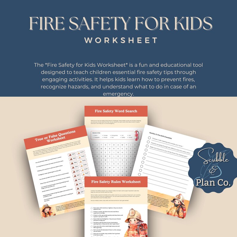 Fire Safety Worksheets for Kids - Printable Activities for Fire Safety ...
