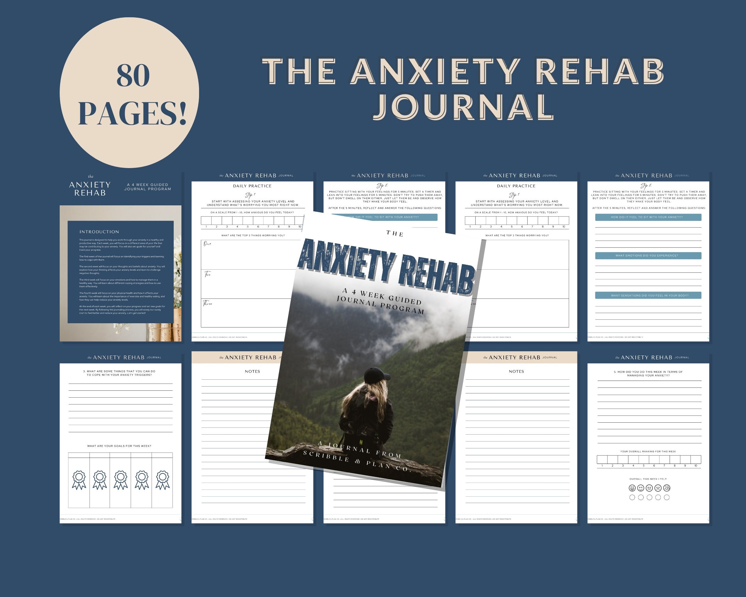 Anxiety Relief Bundle: Ebook, 2 Journals & Affirmation Cards for Stress ...