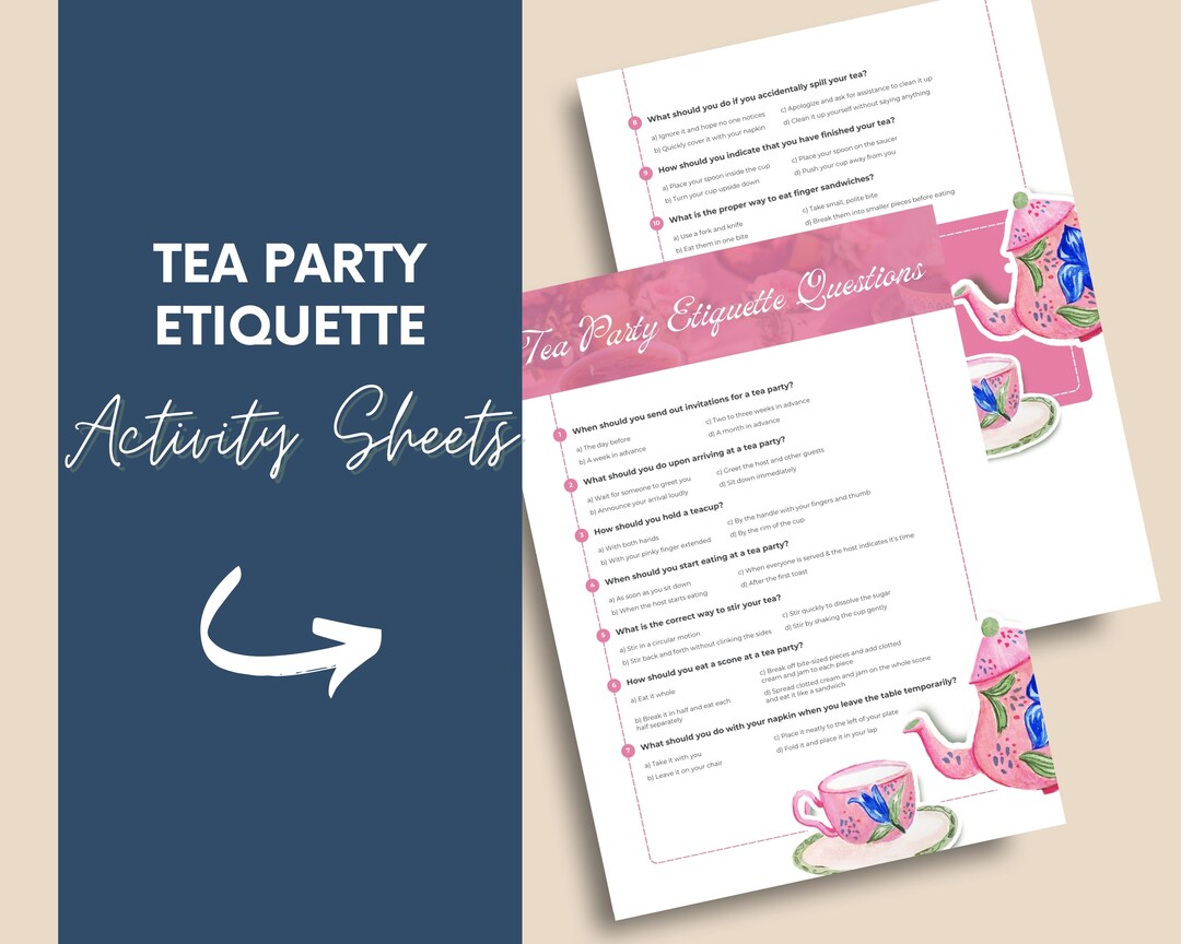 Tea Party Etiquette Activity Sheets for Kids - Fun & Educational ...
