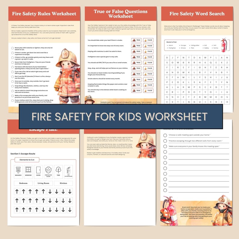 Fire Safety Worksheets for Kids - Printable Activities for Fire Safety ...