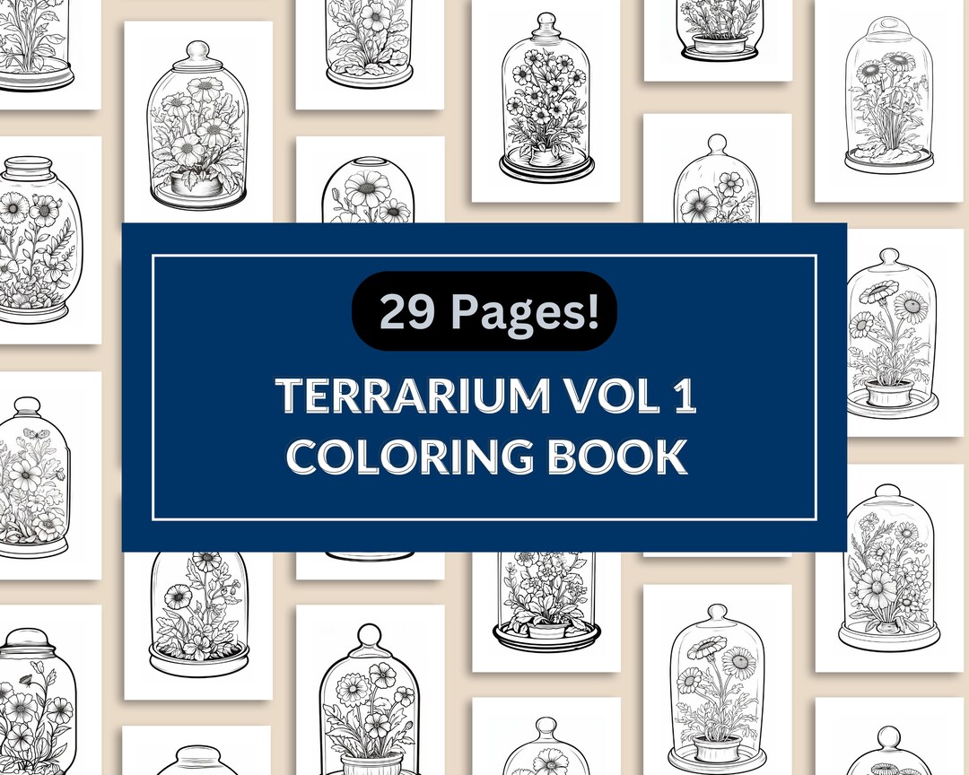 Terrarium Coloring Book Vol 1: Intricate Nature Designs, Relaxing ...