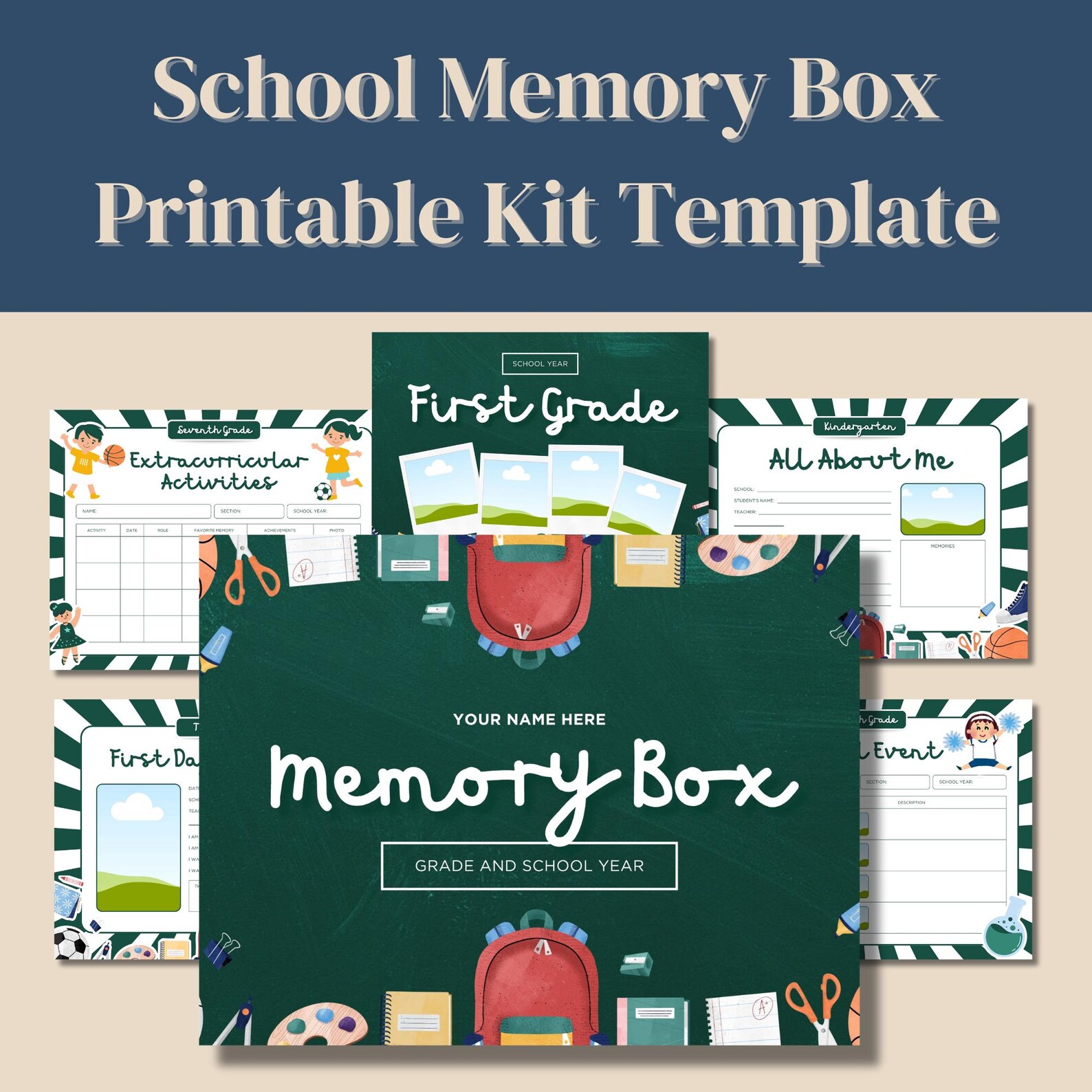 School Memory Box Template - School Keepsake Kit - Printable Kids ...