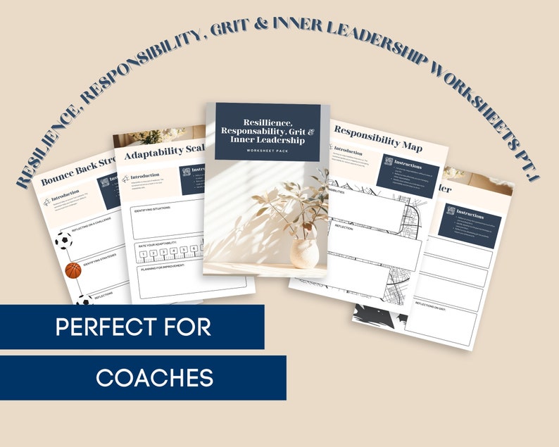 Resilience & Leadership Worksheets Pt. 1 Templates: Build Grit ...