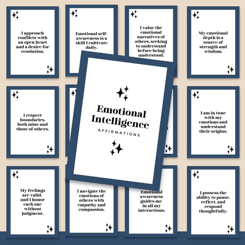 Emotional Intelligence Affirmation Cards | Growth Mindset | Mindfulness ...