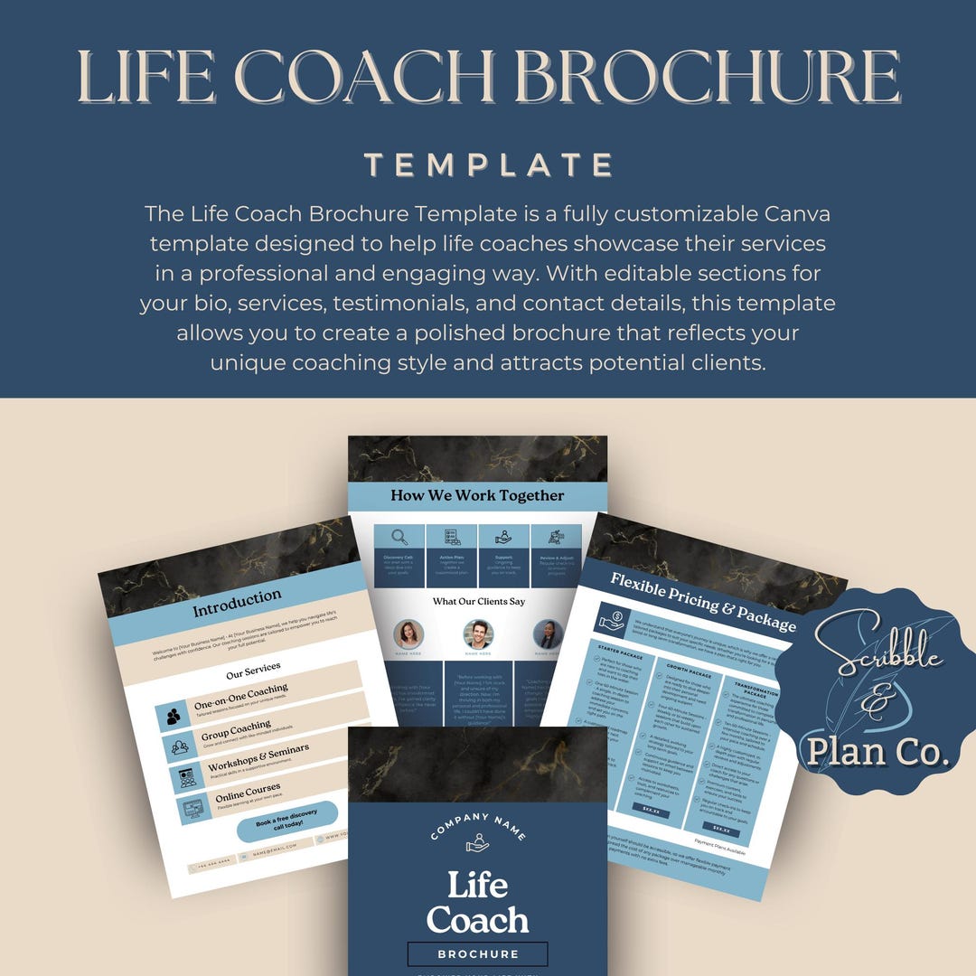 Life Coach Brochure Template - Editable & Printable Design ...