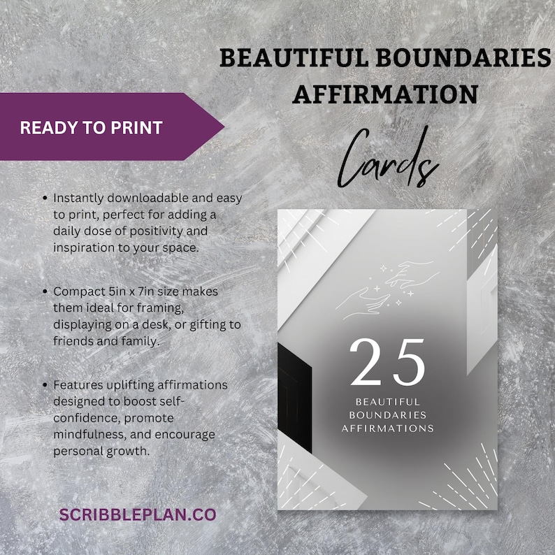 Beautiful Boundaries Affirmation Cards | Boundary Affirmations PDF ...