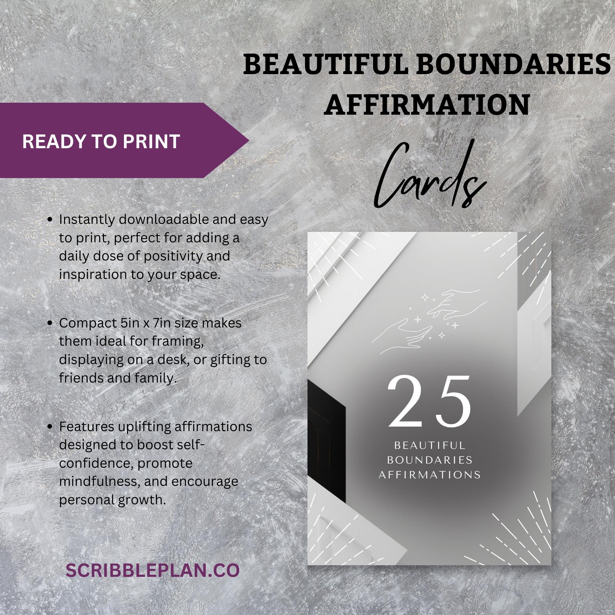Beautiful Boundaries Affirmation Cards | Boundary Affirmations PDF ...