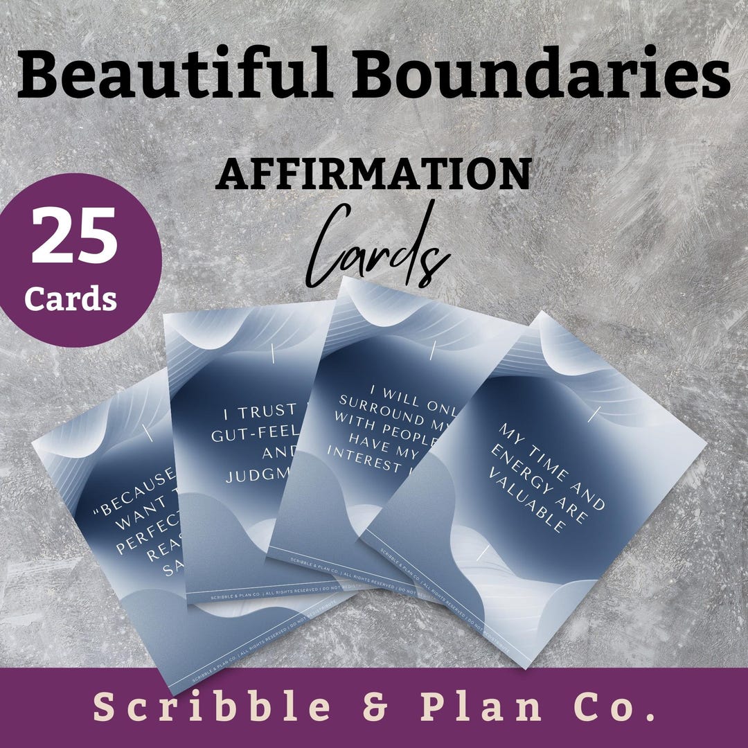 Beautiful Boundaries Affirmation Cards | Boundary Affirmations PDF ...