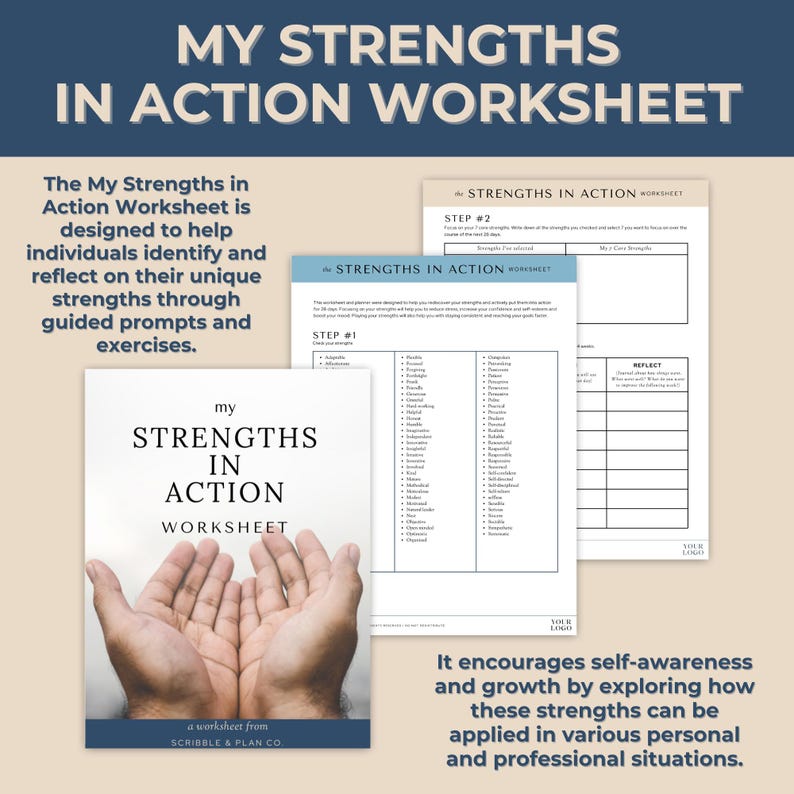 My Strengths in Action Worksheet | Personal Development & Self ...