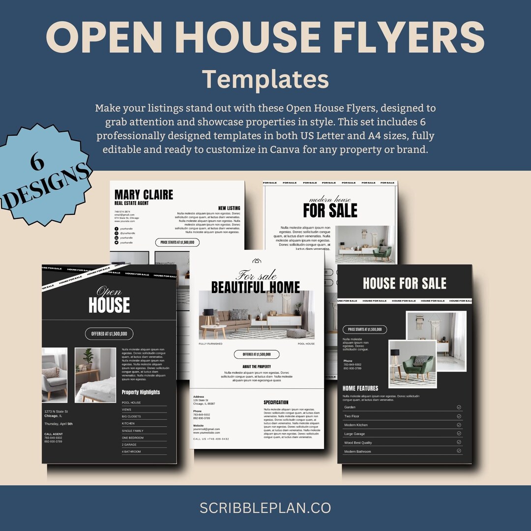 Open House Flyer Templates | Real Estate Flyer | Realtor Marketing Tool ...