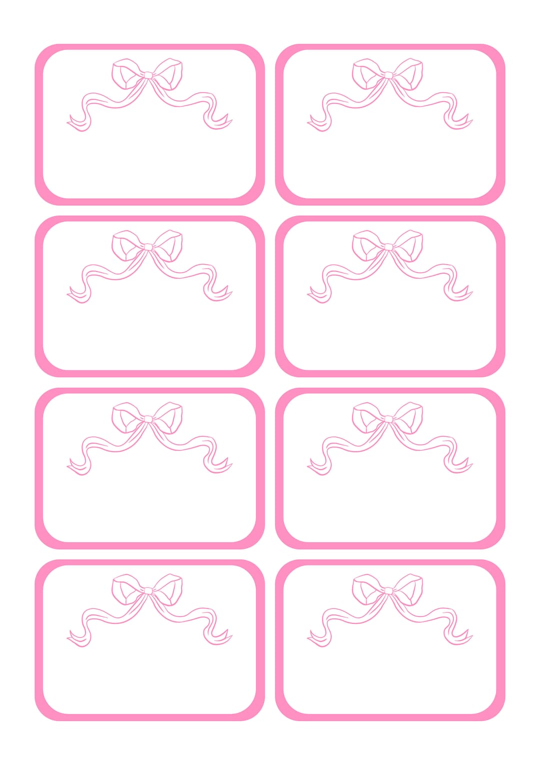 Nametags: the Perfect Pink Bow - Etsy