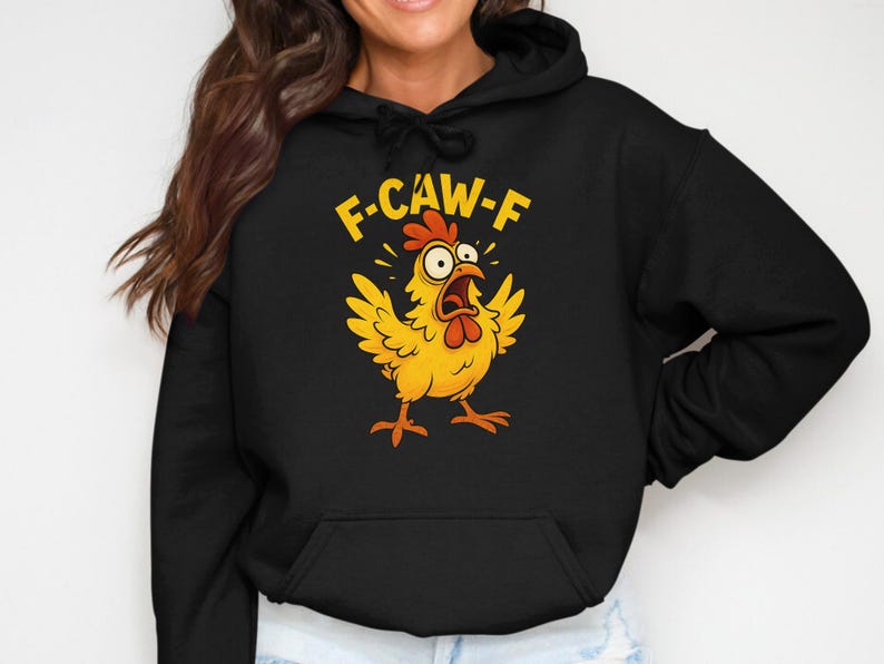 Fcawf Chicken Shirt, Funny Screaming Chicken Tee, Sarcastic Farm Animal ...