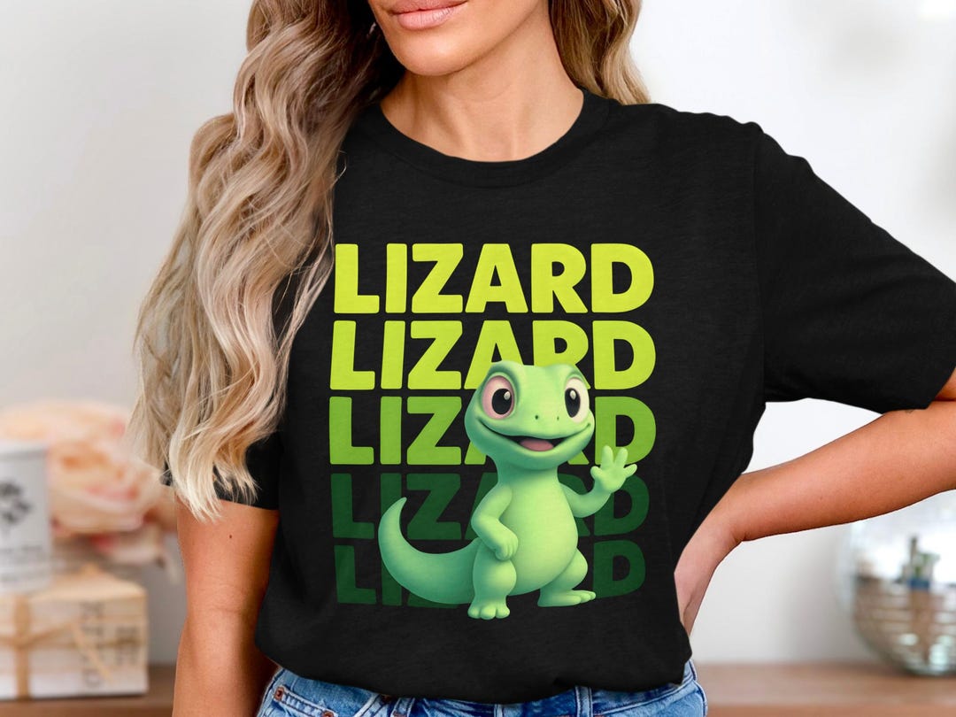 Cute Lizard Shirt, Funny Reptile Graphic Tee, Cartoon Gecko Lover Shirt ...