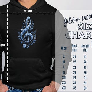 Music Note Floral Design T-shirt Sweatshirt Hoodie, Unique Music Lover ...