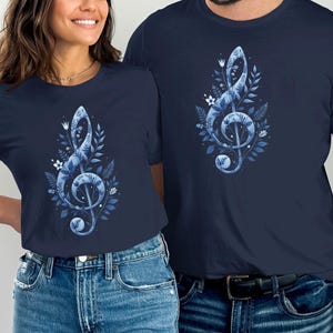 Music Note Floral Design T-shirt Sweatshirt Hoodie, Unique Music Lover ...