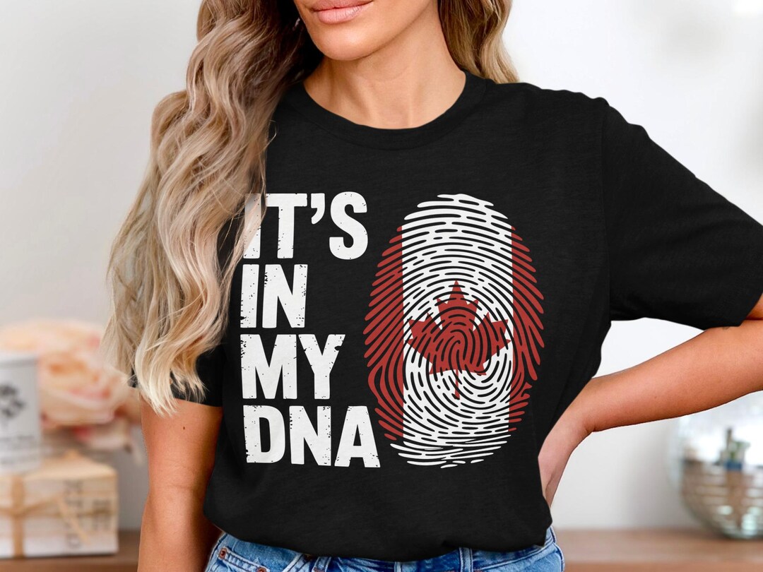 Canada Flag DNA Shirt, Canadian Identity T-shirt, Fingerprint Heritage ...