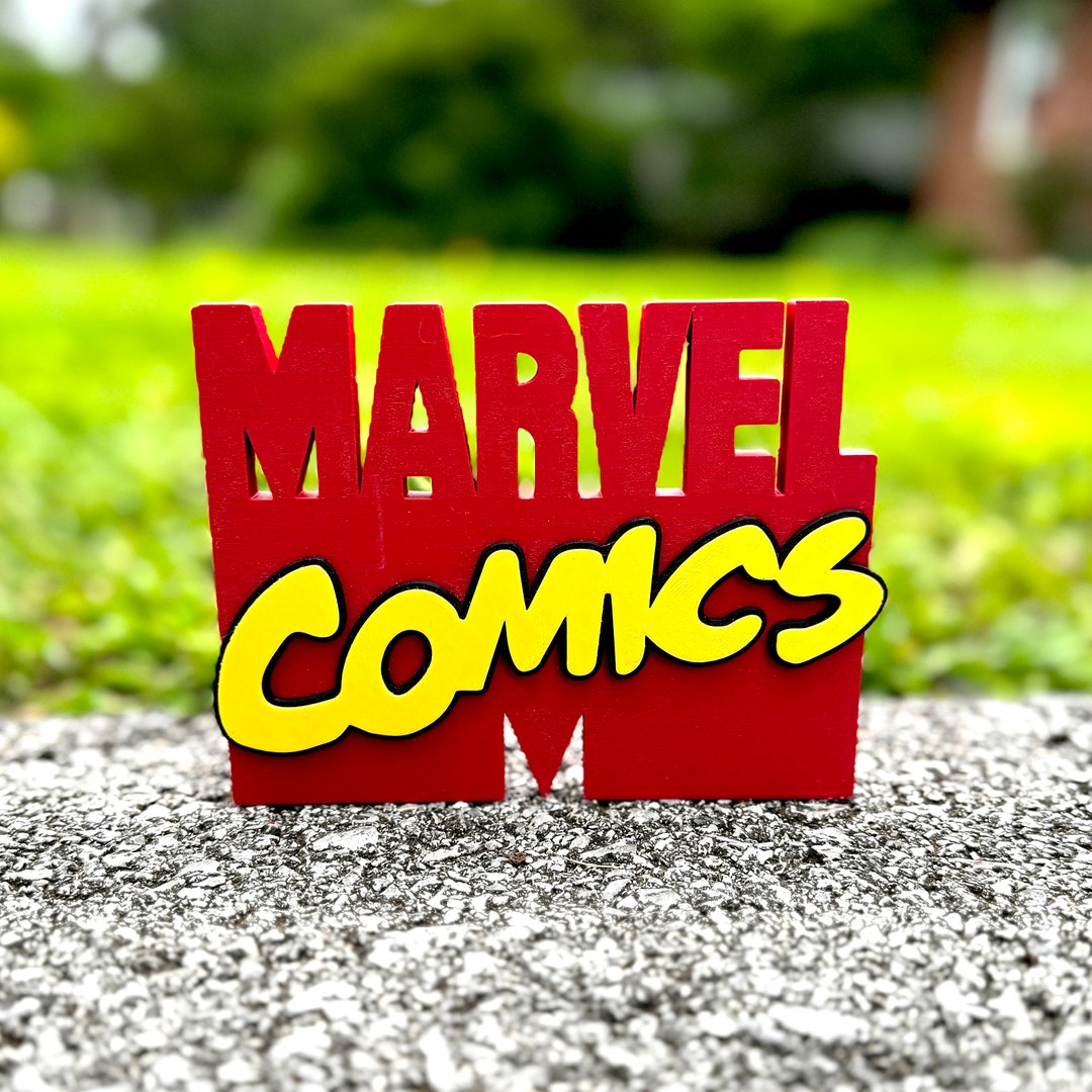 Marvel Comics Logo Desk Name Plate 3D Printed Fan Sign Great Gifts for ...