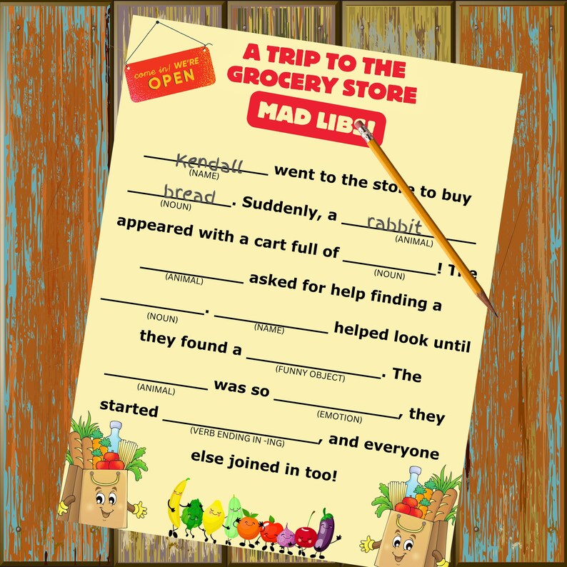 Fun Educational Printable Kids Mad Libs | 3 Unique Designs | PDF & PNG ...