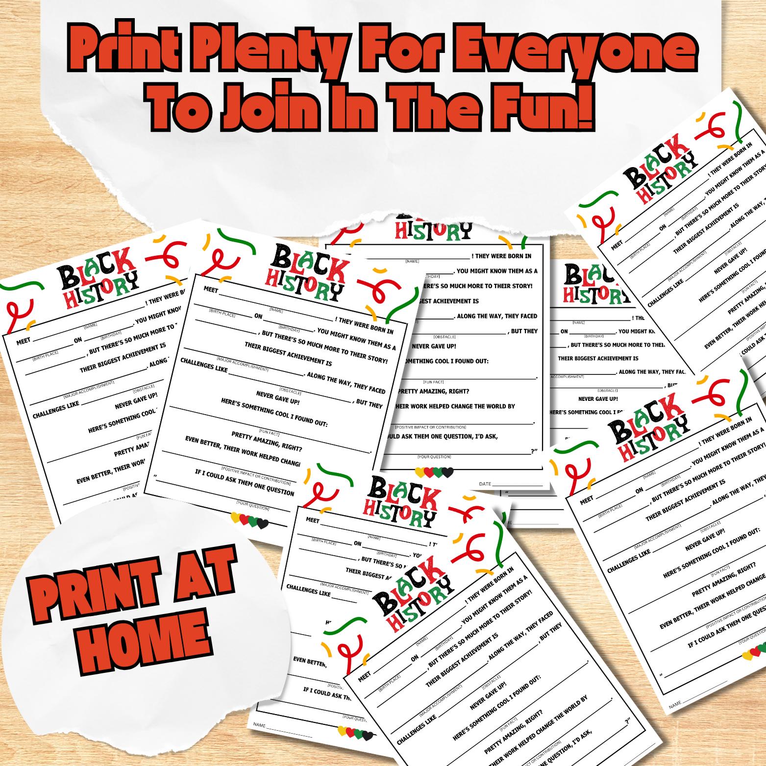 Black History Printable Worksheets for Kids | Educational Homeschooling ...