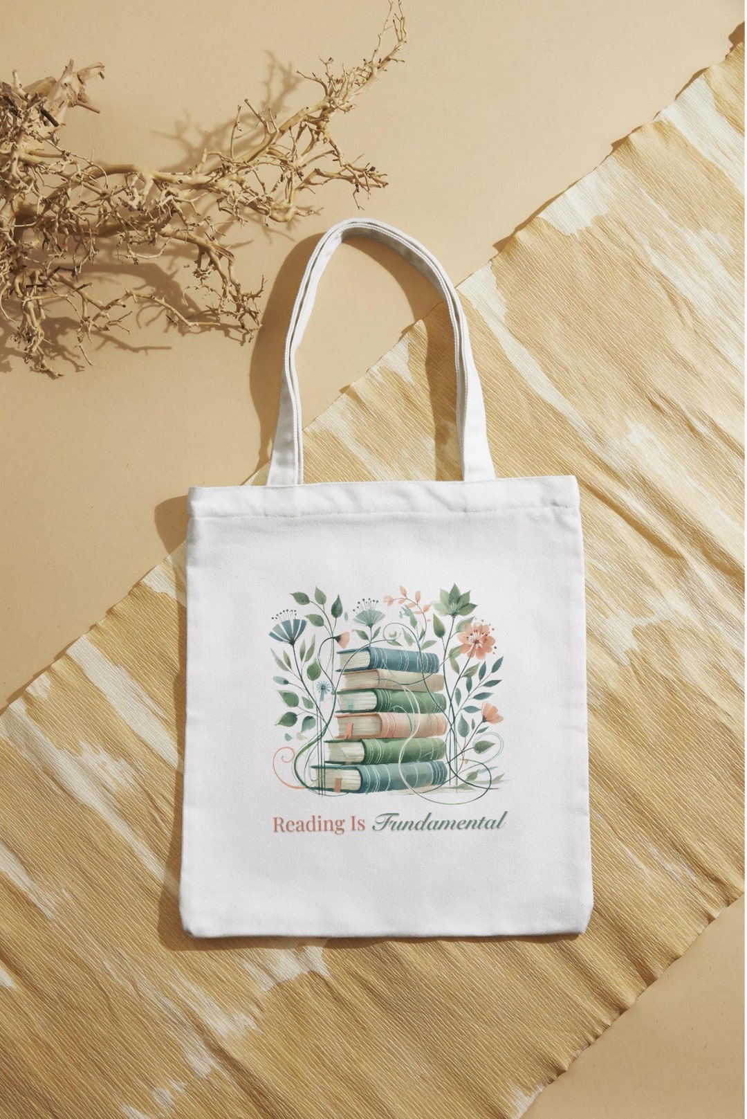 Reading is Fundamental Cotton Canvas Tote Bag | Eco-friendly | Book ...