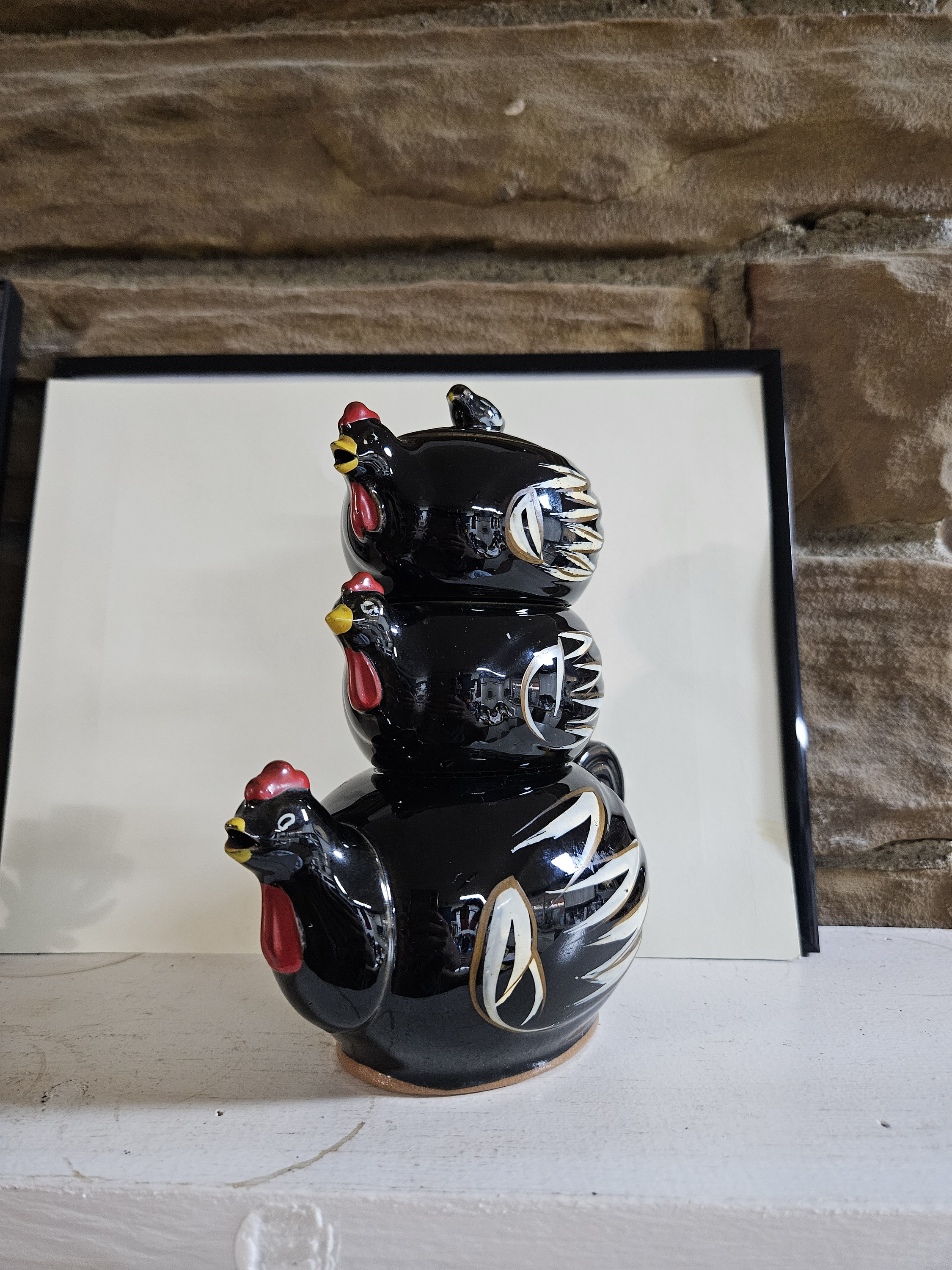 Vintage 1950's Stackable Chicken Teapot, Sugar and Creamer Set. - Etsy