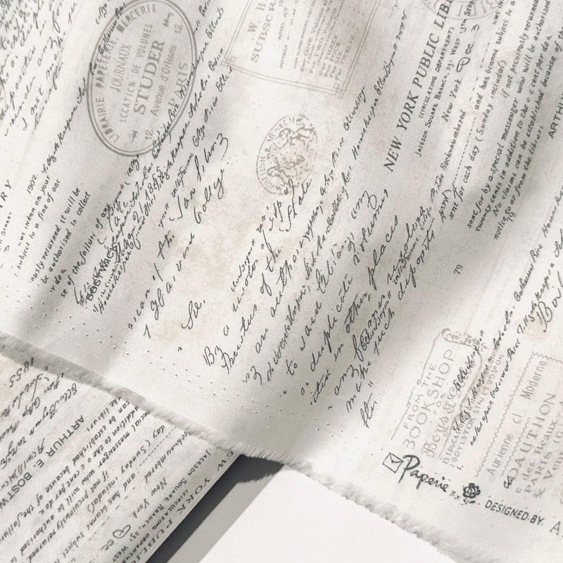 Text Print Fabric - Etsy