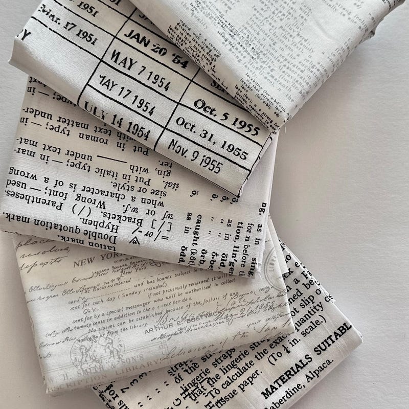 Text Print Fabric - Etsy