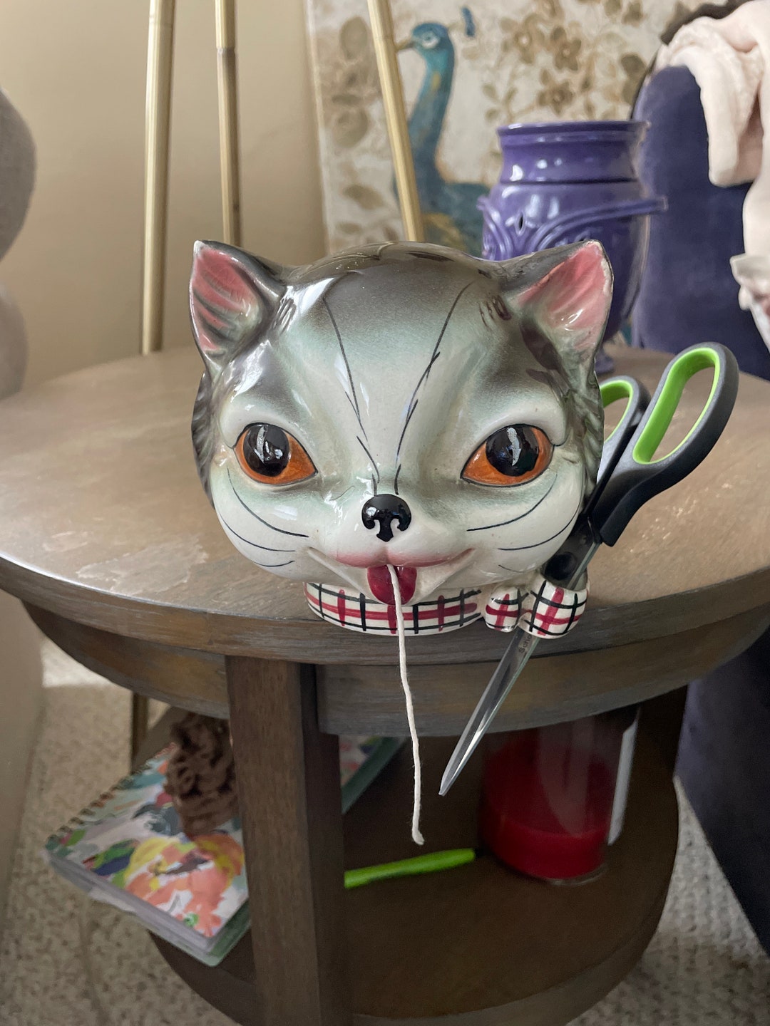 Vintage Cat String and Scissor Holder Made in Japan - Etsy