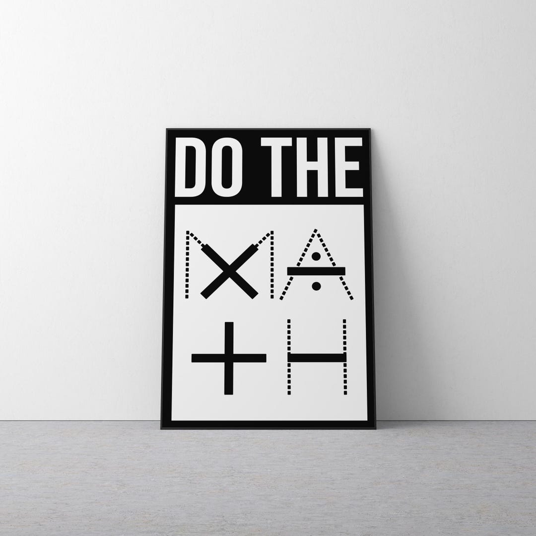 Do the Math Classroom Poster: Math Symbols Wall Art (digital Download ...