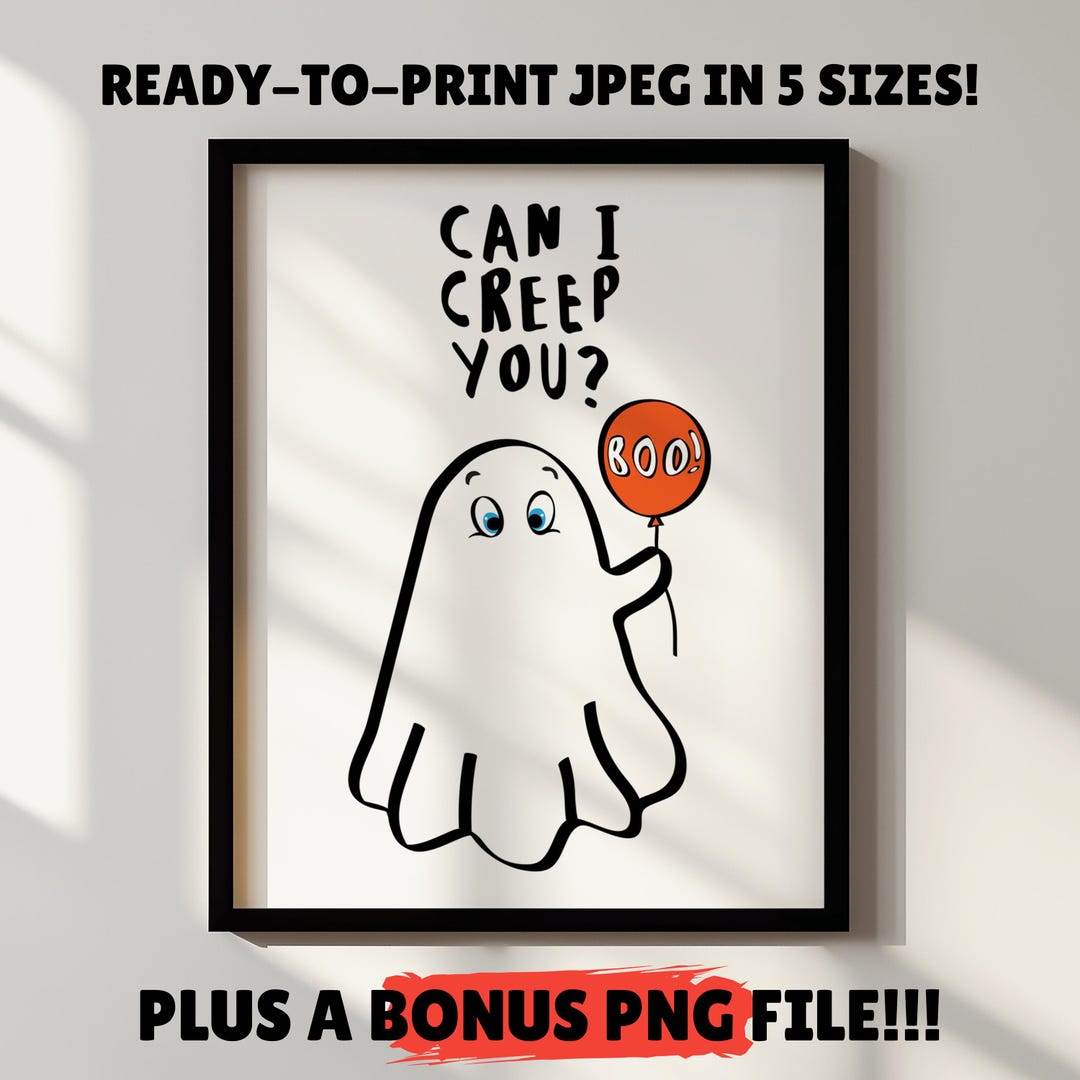 Can I Creep You Ghost Print, 90s Nostalgia, Halloween Wall Art (PNG) - Etsy