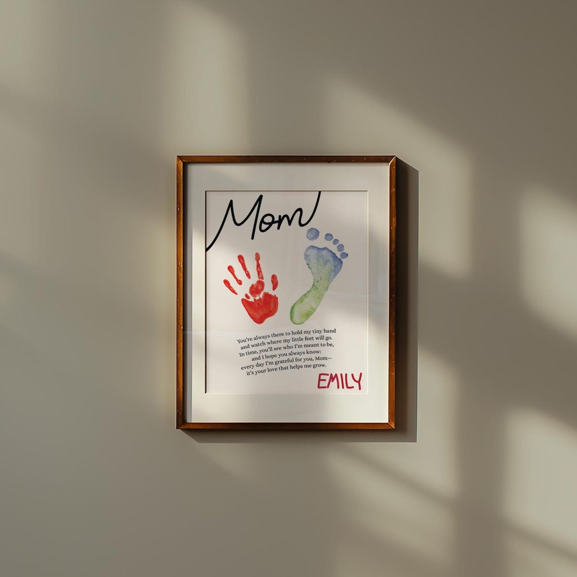 Mother's Day Handprint Footprint Poem Printable, Personalized Gift for ...