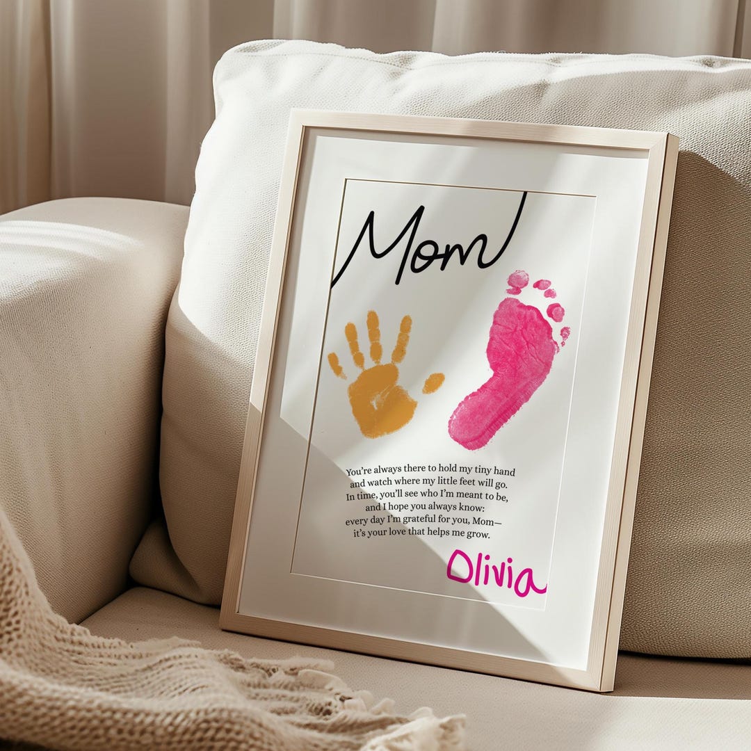 Mother's Day Handprint Footprint Poem Printable, Personalized Gift for ...