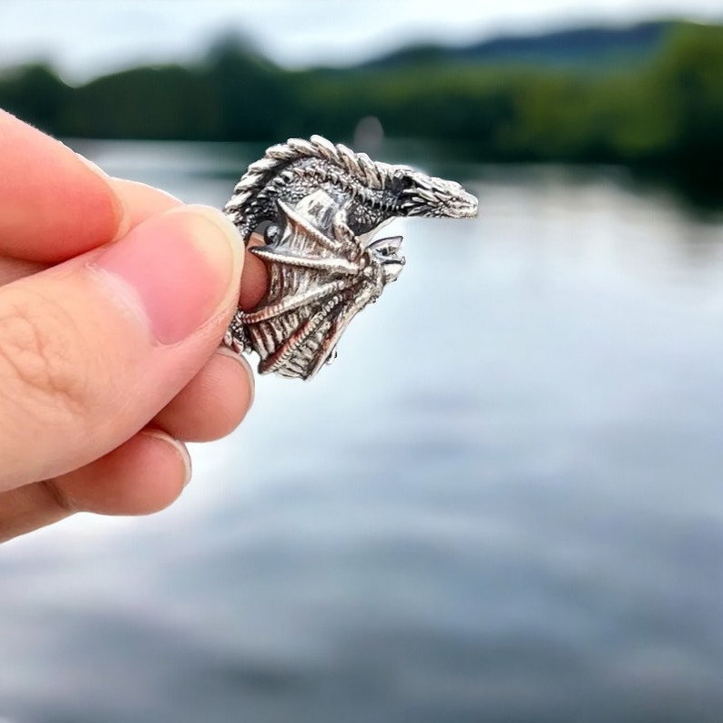 Retro Dragon Ring, Rings for Men, Gift for Boyfriend, Gothic Style ...